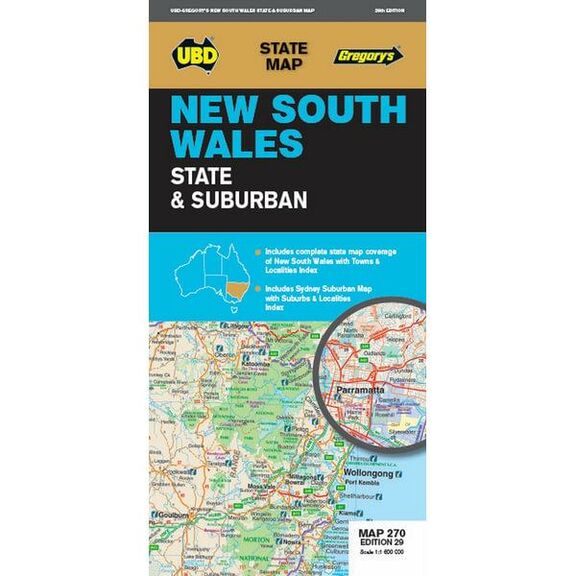 UBD Maps Australia Wegenkaart New South Wales State & Suburban ...