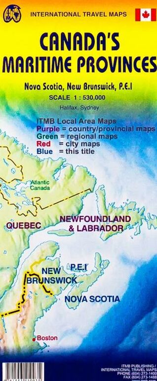 ITMB Wegenkaart Canada's Maritieme Provinces | Zwerfkei.nl