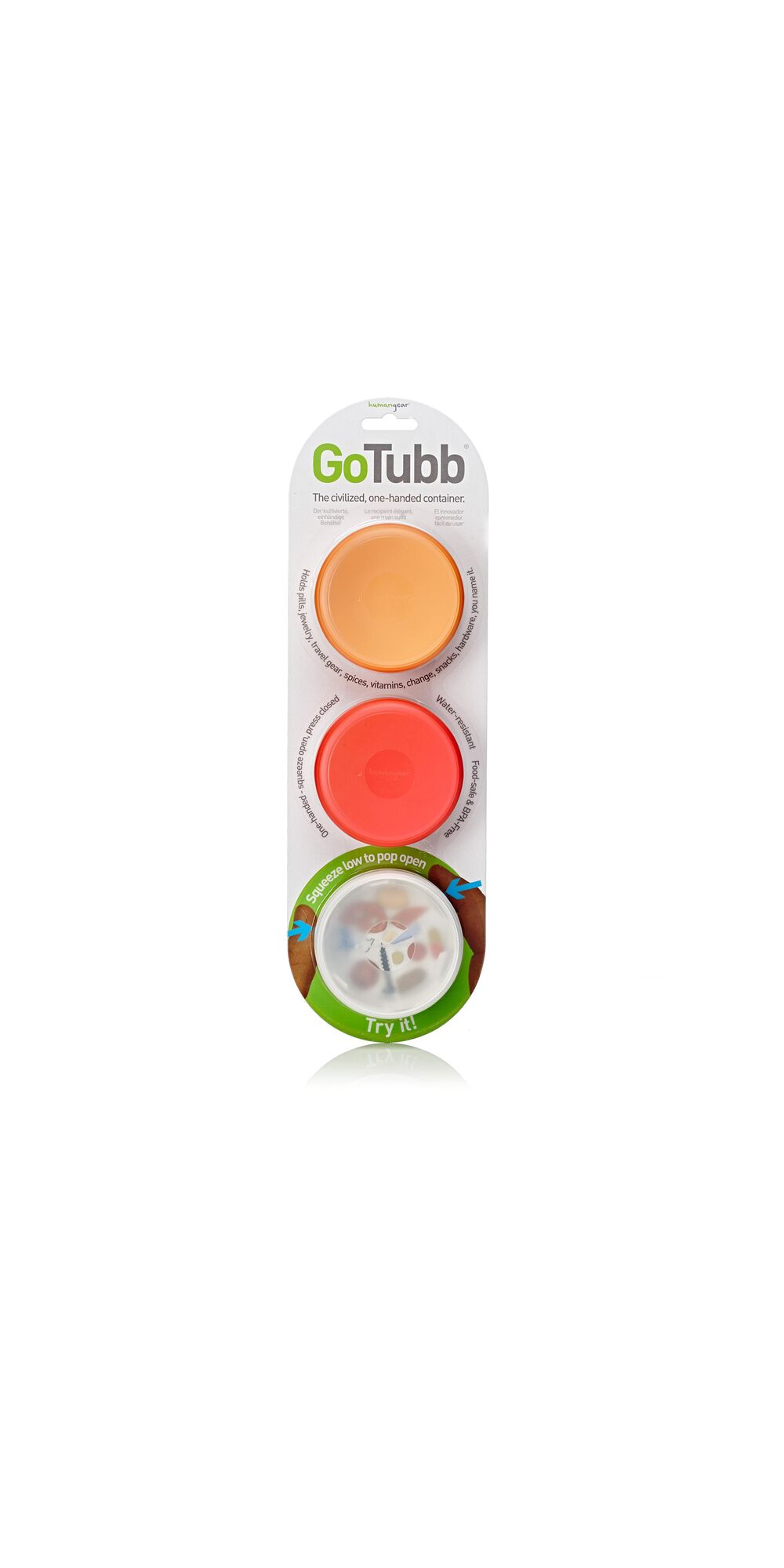 Humangear Go Tubb 3 pack Medium clear/green/blue | Zwerfkei.nl